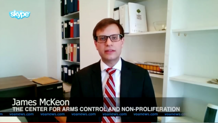 Policy Analyst James McKeon on Voice of America - Center for Arms ...